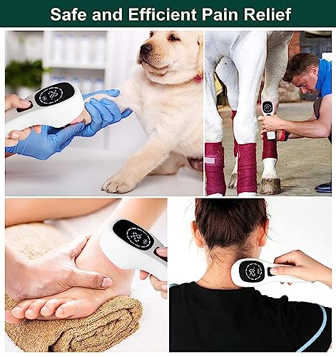 iKeener Vet Device for Pets,Red Light Therapy for Pain Relief,Muscle & Joint Pain from Dog Arthritis,Handheld Infrared Light with 660nm & 850nm Wavelengthsm for Dogs,Cats,Horses (Black)