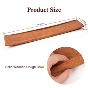 Athaliah Wood Dough Bowl, 39.5 Inchs Natural Solid Wooden Dough Bowls, Rustic Long Wooden Bread Bowl for Table Centerpiece Dining Room Home Kitchen Decor