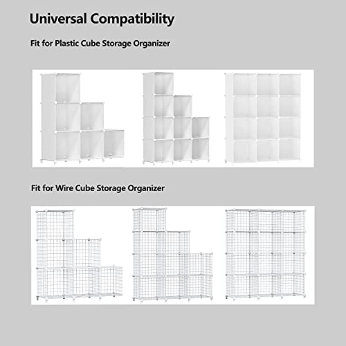 FUNLAX 24pcs Wire Cube Plastic Connectors for Cube Storage, Metal Grid Shelving Unit and Modular Closet Organizer outer diameter is 1.42 inches inner diameter is 0.16 inches (White)