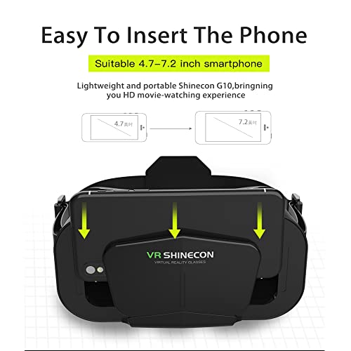 TooTwo VR Headset, Universal Gaming Virtual Reality Goggles Adjustable 4.7-7.2 Inch Screen Compatible with iPhone, Samsung and Android Phone (VR)