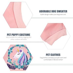 Balacoo Outdoor Dog Costume Pet Dog Winter Costume Puppy Clothes Winter Dog Clothing Pet Costume Pink Unicorn Clothes Outfit Holiday Party Supply M Winter Pet Pajamas Dog Sweater