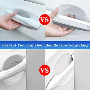 Forjume Car Door Handle Scratch Protector, 8PCS Transparent Car Door Handle Cup Protector Film Sticker Clear Door Bowl Paint Anti-Scratches Protection Film, Universal Fits