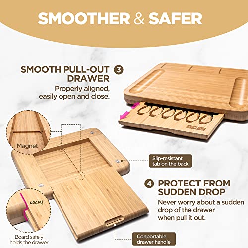 TMD Cheese Board and Knife Set – Cheese Board Set with 3 Ramekins – Beautiful Charcuterie Boards - Superb House Warming Gifts, New Home, Anniversary & Wedding Gifts for couples, Bridal Shower Gifts