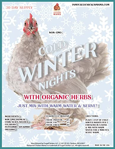 USA Black Soldier Fly Grub, Oatmeal, & Herb Chicken Scratch Treat for Backyard Hens: Non-GMO, Healthy Backyard Chicken Feed and Supplies, Cold Winter Nights (4 pounds)