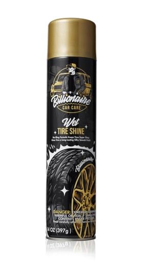 Billionaire Tire Shine Wet tire Shine 12 Pack 1 Can 14 oz Spraying Maximum Protection Fast Dry Shine Wheels Tire Care Long Lasting Rain Resistant tire Rubber Moulding Bumpers – Car Detailing (12)…