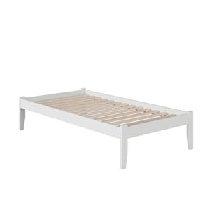 afi concord twin xl platform bed with open foot board in white