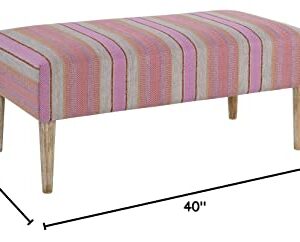 Linon Home Decor Products Pink Stripe Linon Yanni Bench