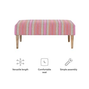 Linon Home Decor Products Pink Stripe Linon Yanni Bench