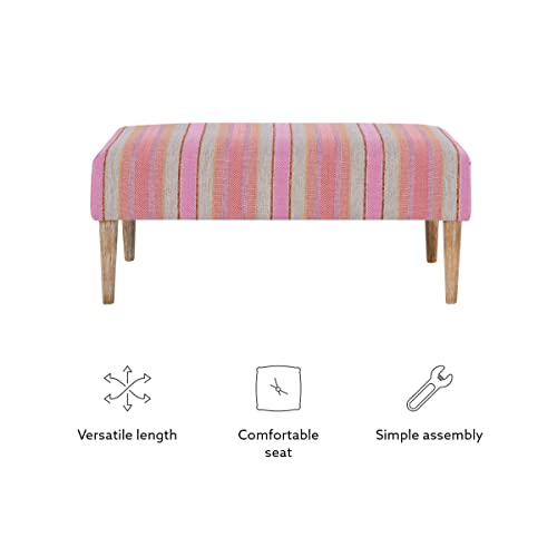 Linon Home Decor Products Pink Stripe Linon Yanni Bench