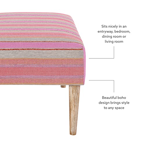 Linon Home Decor Products Pink Stripe Linon Yanni Bench