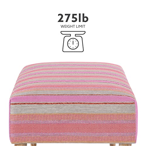 Linon Home Decor Products Pink Stripe Linon Yanni Bench