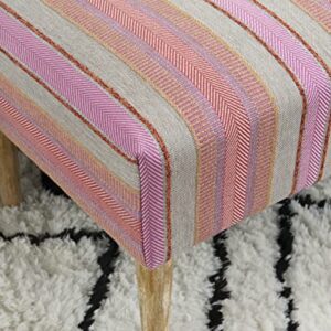 Linon Home Decor Products Pink Stripe Linon Yanni Bench