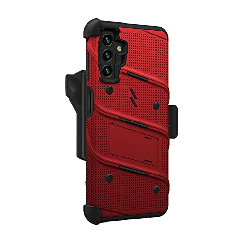 ZIZO Bolt Bundle for Galaxy A13 5G Case with Screen Protector Kickstand Holster Lanyard - Red