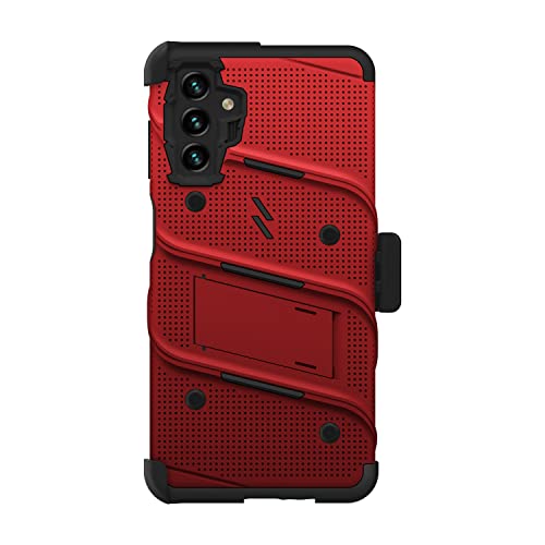 ZIZO Bolt Bundle for Galaxy A13 5G Case with Screen Protector Kickstand Holster Lanyard - Red