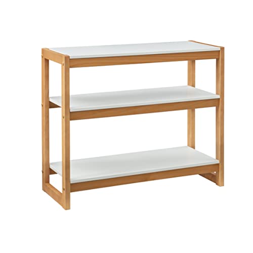 Linon Home Decor Products Boden White and Natural Low Bookcase