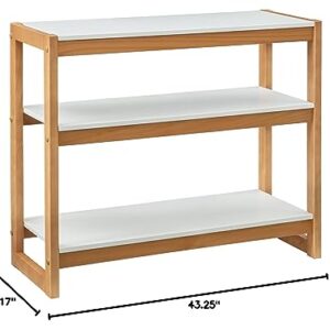 Linon Home Decor Products Boden White and Natural Low Bookcase