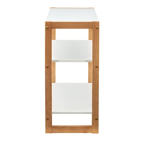 Linon Home Decor Products Boden White and Natural Low Bookcase