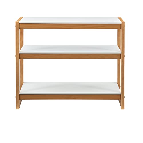 Linon Home Decor Products Boden White and Natural Low Bookcase