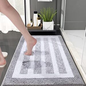 Vodiver Bathroom Rugs Mat for Bathroom Non Slip, Ultra Soft Washable and Gray Bath mats for Bathroom(20x32, Gray)