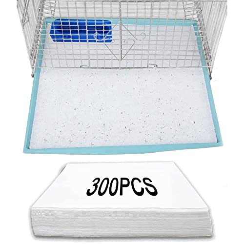 Hamiledyi Bird Cage Liner Paper Disposable Non-Woven Absorbent Liners 300 Sheets Pet Cages Cushion Accessories for Parrot Canary Finch Macaw Parakeet