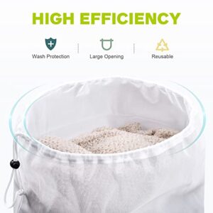 OTraki 20 x 24 inch Small Laundry Mesh Bag 2 Pack Drawstring Dirty Clothes Washing Bags Heavy Duty Laundry Net Bag for Delicates Toys Storage in Home College Dorm Apartment Hotel Beach White