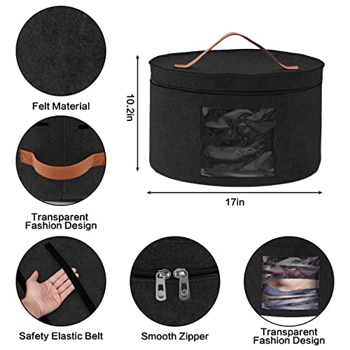 Color You Hat Box, Hat Storage Box 17" Diameter Hat Boxes for Women Men Storage Large Round Hat Travel Case with Dustproof Lid Travel Hat Box Stuffed Animal Toy Clothes Sheet Hat Organizer