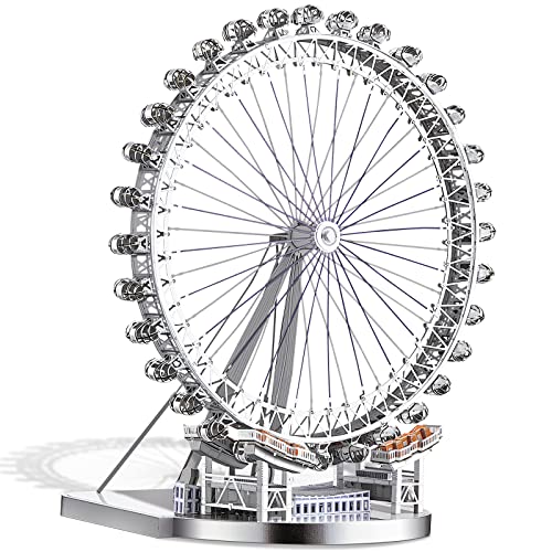 Piececool 3D Metal Model Puzzles for Adults, Upgraded Large London Eye Architecture 3D Metal Models Building Kits, Best Birthday Gifts, 141 Pcs