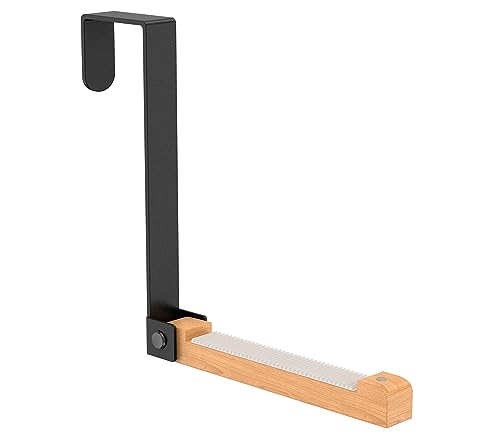 Mastom Folding Door Hook, Wooden Foldable Coat Hooks, Space Saving Over Door Hooks Perfect for Drying Clothes, Hanging Coat, Hat, Towel, Bag