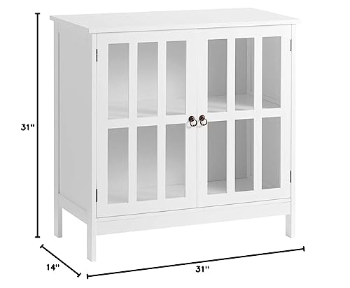 KVK Wooden Storage Cabinet,Sideboard Console,Buffet Cabinet for Doors Entryway Kitchen Dining Console Living Room, White