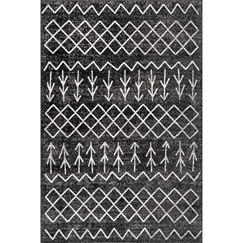 nuLOOM Malia Machine Washable Moroccan Area Rug, 8x10, Grey