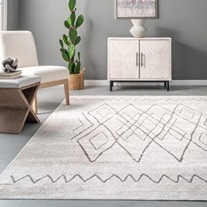 nuLOOM Miriam Machine Washable Geometric Diamond Area Rug, 7x9, Beige