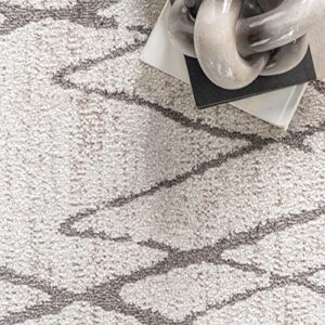 nuLOOM Miriam Machine Washable Geometric Diamond Area Rug, 7x9, Beige