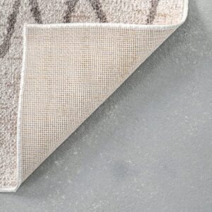 nuLOOM Miriam Machine Washable Geometric Diamond Area Rug, 7x9, Beige