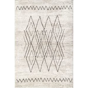 nuLOOM Miriam Machine Washable Geometric Diamond Area Rug, 7x9, Beige