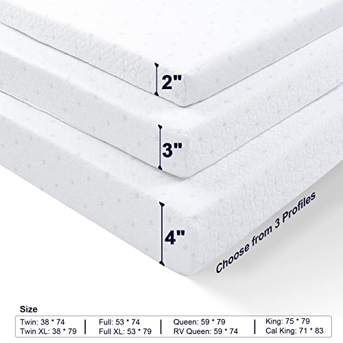 Queen Mattress Topper Cover, Premium Bamboo Zippered Cover for Mattress Topper with Adjustable Straps, Ferlizer 4 Inch Queen Mattress Topper Protector