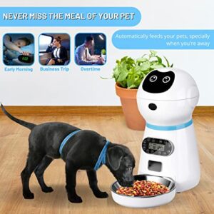 NA1 Automatic Cat Feeders for Cats and Dogs - Auto Food Feeder Pet Food Dispenser, Dual Power Supply