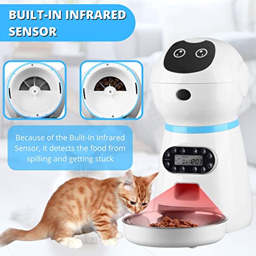 NA1 Automatic Cat Feeders for Cats and Dogs - Auto Food Feeder Pet Food Dispenser, Dual Power Supply