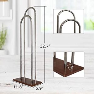 VCREATC Hanger Stacker, Clothes Hanger Organizer Stand, Portable Wood Hanger Storage Rack, Large Wire and Velvet Hanger Holder for Closet Laundry Room, Commercial Hanger Storage (Large - 32.7" H)