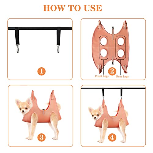 Fotiluck Pet Dog Grooming Hammock for Dogs & Cats, Dog Hammock for Grooming Dog Grooming Harness Bag with Nail Clippers Dog Sling Dog Hanging Harness for Nail Trimming (Cat & Small Dog)