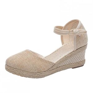 gibobby espadrille wedge,womens wedges sandals espadrilles platform closed toe ankle strap slingback summer casual sandals