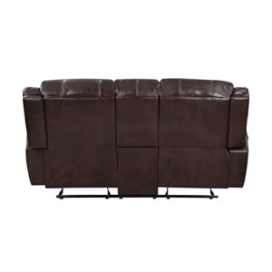 Lexicon Wilder Double Glider Reclining Loveseat, Brown