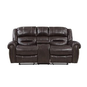 Lexicon Wilder Double Glider Reclining Loveseat, Brown