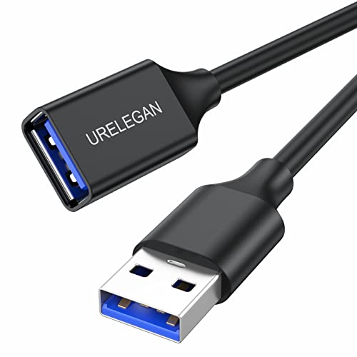 URELEGAN USB 3.0 Extension Cable 3FT, USB A Male to Female Extender Cord High Data Transfer Compatible for Webcam, Gamepad, USB Keyboard, Flash Drive, Hard Drive, Printer and More