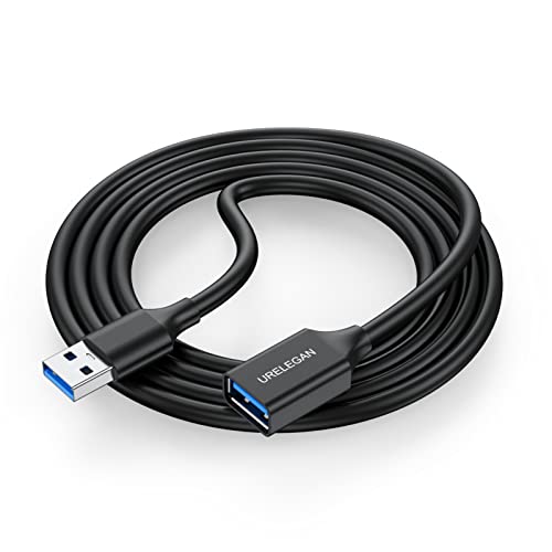 URELEGAN USB 3.0 Extension Cable 3FT, USB A Male to Female Extender Cord High Data Transfer Compatible for Webcam, Gamepad, USB Keyboard, Flash Drive, Hard Drive, Printer and More