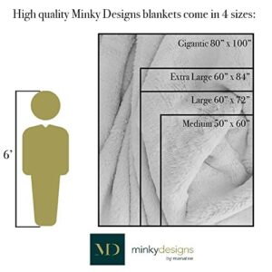 Minky Designs Luxurious Minky Blankets | Super Soft, Fuzzy, and Fluffy Faux Fur | Preppy Couch Covers & Throw Blankets | Ideal for Adults, Kids, Teens (Posh | Blossom Pink)