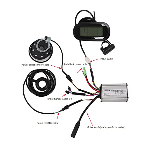 36V/48V Brushless Motor Controller, 250W Electric Bike Controller Kit 15A for Lithium Battery Modification