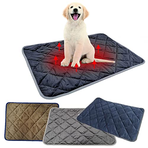 RWET Self Heating Pad for Cat Dog, Cordless Self Warming Pet Pad Washable Self Heated Cats Dogs Bed, Thermal Mat for Cat and Dog in Cold Weather, Pets Supplies Blue 27.5*18.8inch