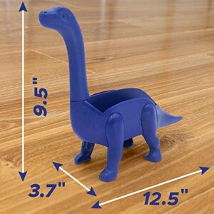 Vezna Home Goods Dinosaur Taco Holder Kids Taco Stand, Holds 2 Shells for Fun Taco Tuesday Party, Blue Jurassic Brontosaurus Dino Plate