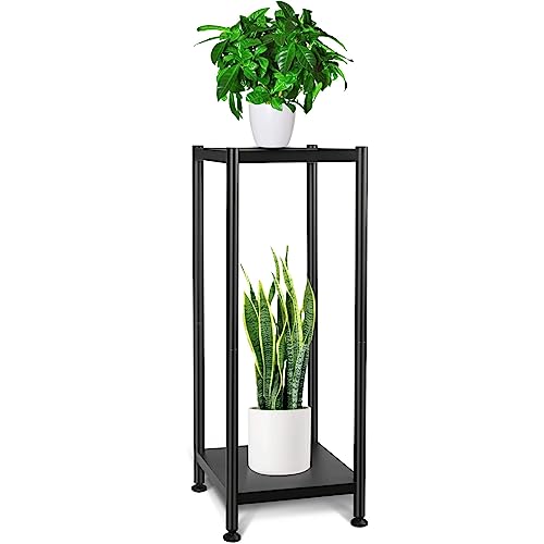 ADEBOLA Tall Plant Stand Indoor, Metal Plant Stand Holder for Indoor Plants, 32 Inch Two Tier Modern Corner Flower Pots Planter Stand for Living Room Balcony