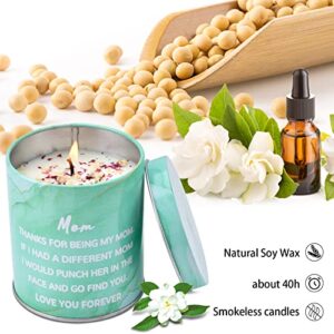 Mothers Day Gifts from daughter son husband,Birthday Gifts for mom,funny gifts for mom,mom Gifts,Scented Candles Gifts for Women,Portable Jar Aromatherapy gardenia Soy Candles for Bath Yoga Travel 8oz